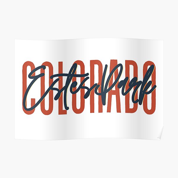 "Estes Park Colorado // Script Design // State Flag Colors" Poster for ...