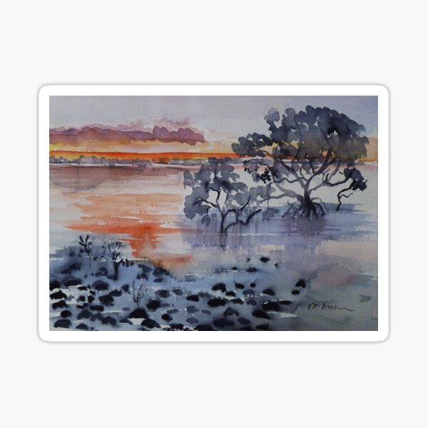 "Mangroves Cleveland Bay Brisbane " Sticker by ginnymac | Redbubble