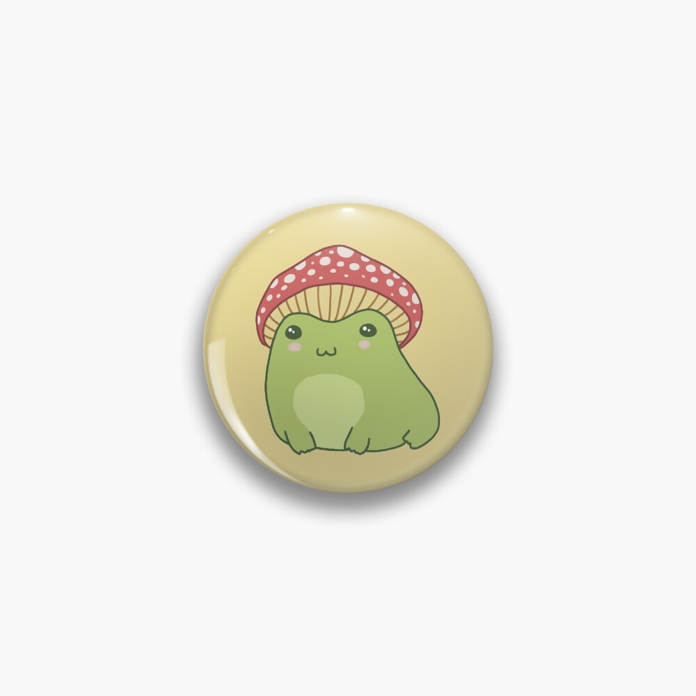 "Kawaii Frog with Toadstool Mushroom Hat - Cottagecore Aesthetic Forg ...