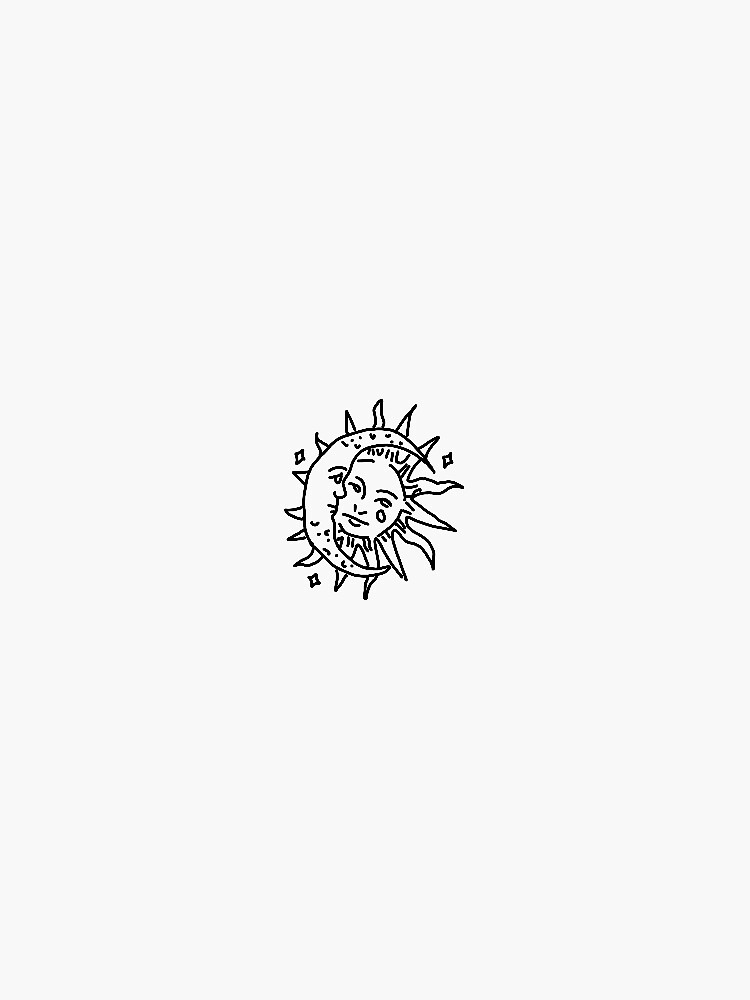 "Hippie sun and moon " Sticker for Sale by tpwkstickers- | Redbubble