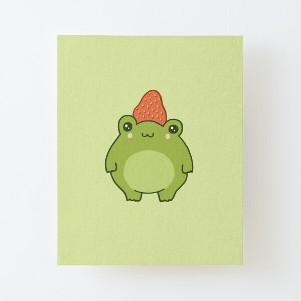 "Cute Strawberry Frog Pastel Kawaii Cottagecore Aesthetic - Chubby ...