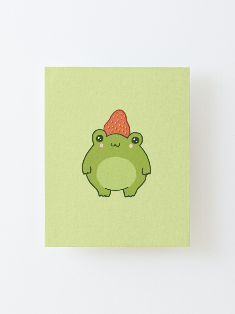 "Cute Strawberry Frog Pastel Kawaii Cottagecore Aesthetic - Chubby ...