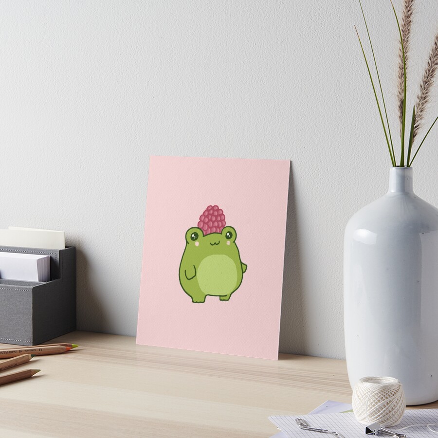 "Cute Raspberry Frog Pastel Kawaii Cottagecore Aesthetic - Chubby ...