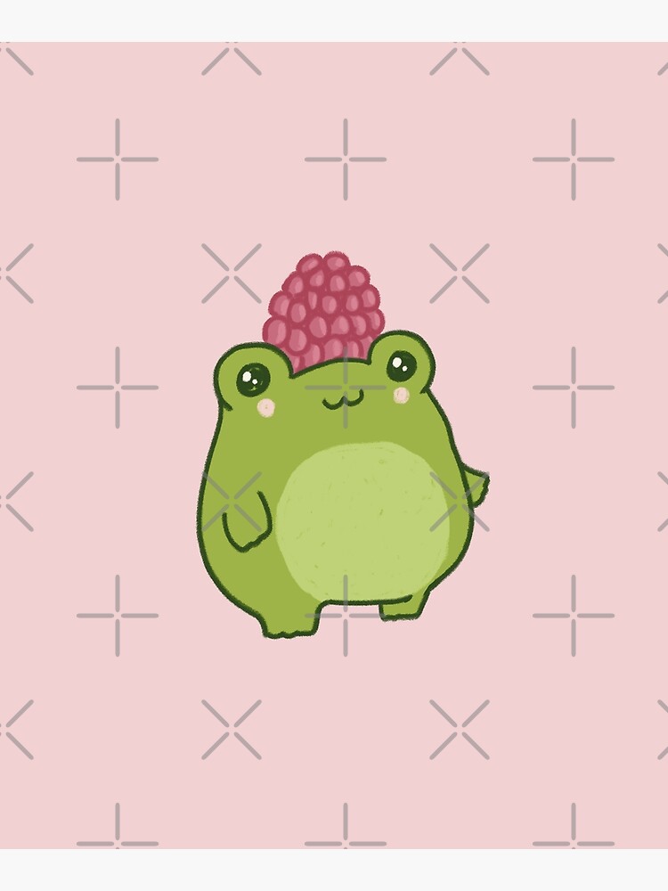 "Cute Raspberry Frog Pastel Kawaii Cottagecore Aesthetic - Chubby ...