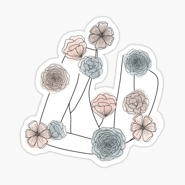 "Woman/floral line drawing" Sticker for Sale by shemakesartco | Redbubble