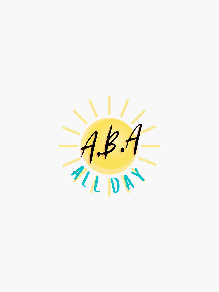 "ABA All Day" Sticker for Sale by aba-creations | Redbubble
