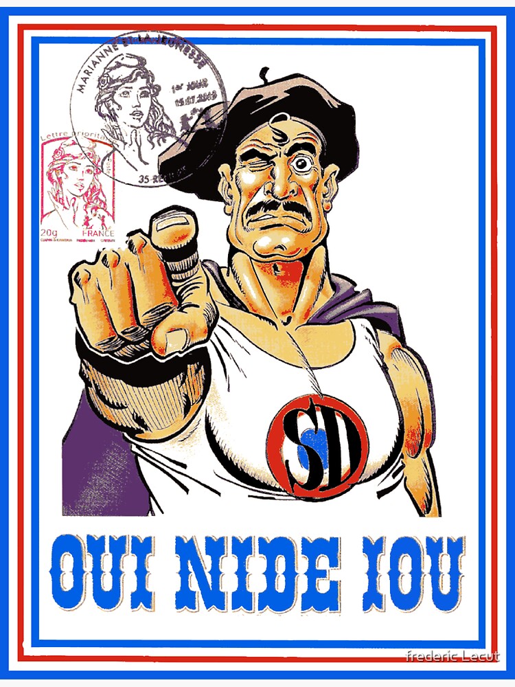 "Oui nide Iou" Sticker for Sale by fredlecut | Redbubble