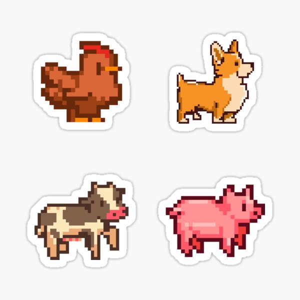 "Animal Figures 8 Bit" Sticker for Sale by Mikes22Store | Redbubble