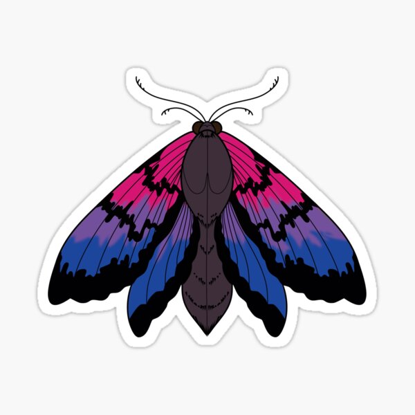 "Bi Pride Moth" Sticker for Sale by NerdyCupcake559 | Redbubble