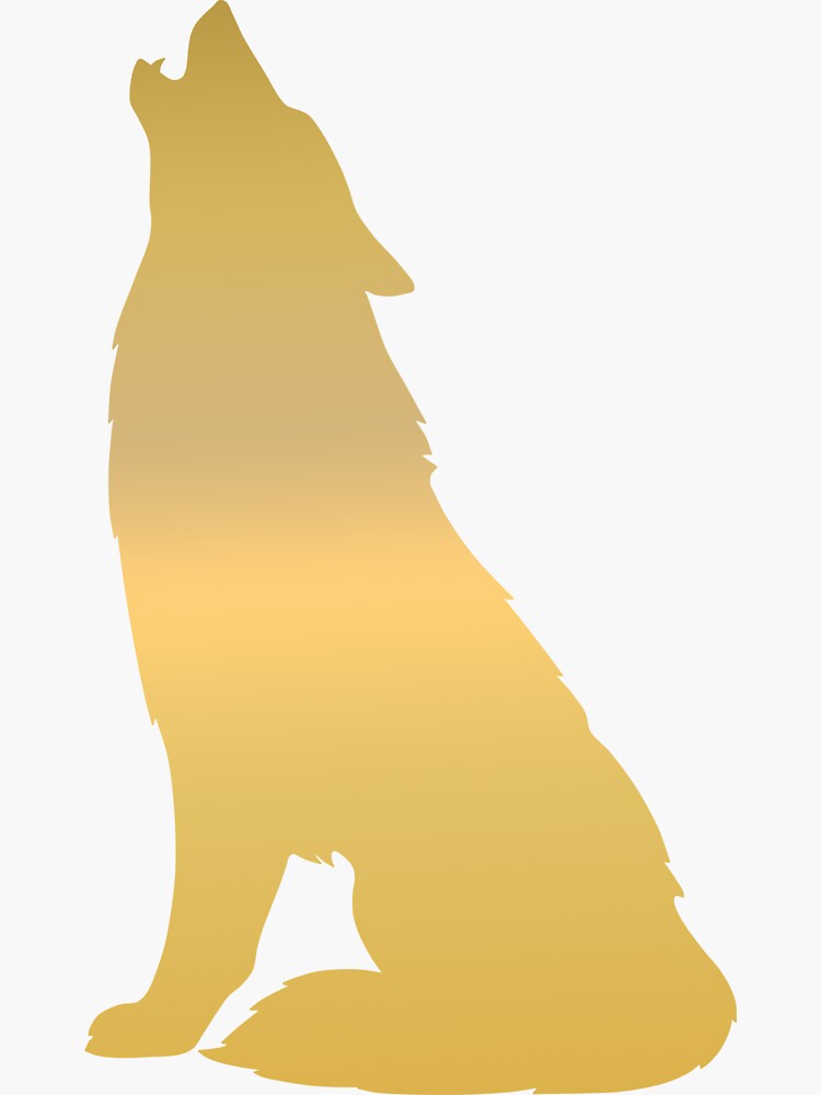 "Golden Wolf" Sticker for Sale by melsticker | Redbubble