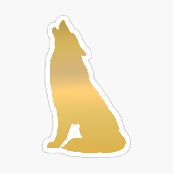 "Golden Wolf" Sticker for Sale by melsticker | Redbubble