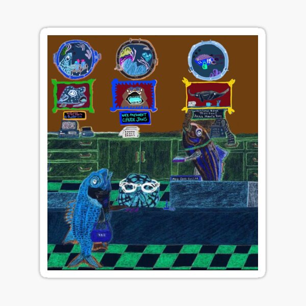 "Meg Sand Dollar The Bank Teller" Sticker by pinkyjainpan | Redbubble