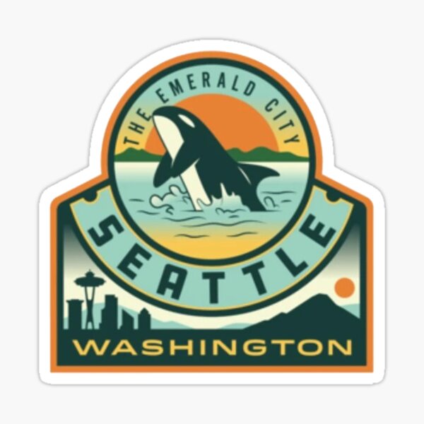 "SEATTLE WASHINGTON" Sticker for Sale by cyberpeaches | Redbubble