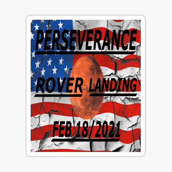 "Perseverance Rover Landing Mars 2021" Sticker for Sale by ennadifi ...