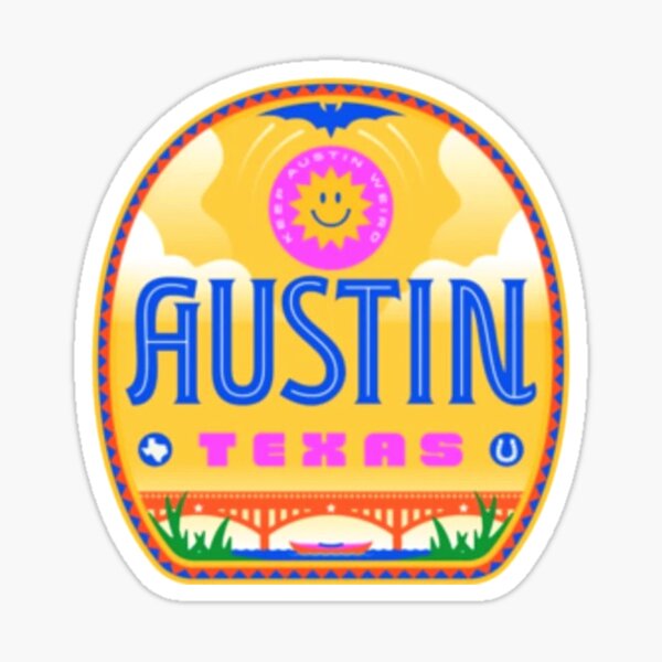 "AUSTIN TEXAS" Sticker for Sale by cyberpeaches | Redbubble