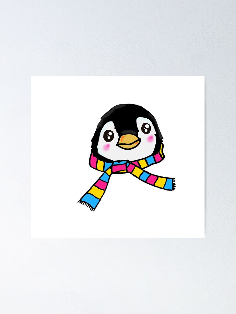 "Peri the Pan Pride Penguin" Poster for Sale by Monkeyfishgirl | Redbubble