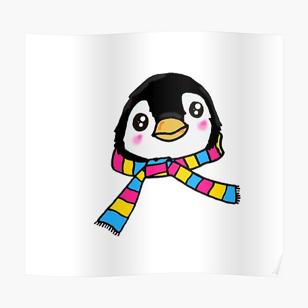 "Peri the Pan Pride Penguin" Poster for Sale by Monkeyfishgirl | Redbubble