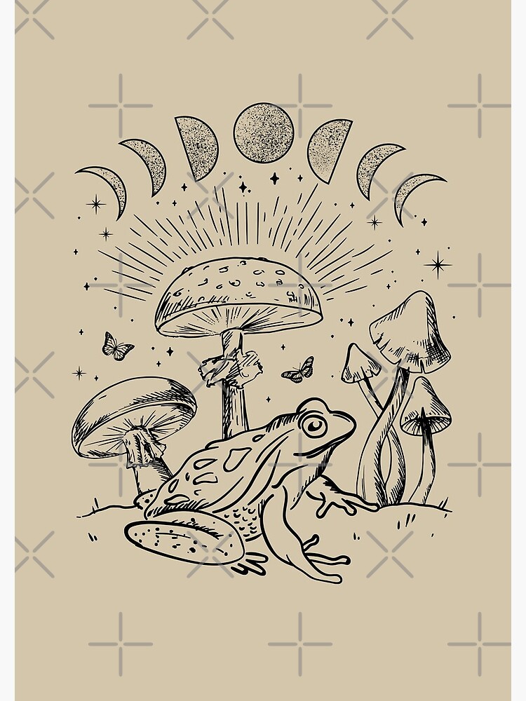 "Frog Under Mushroom Dark Academia Cottagecore Aesthetic Goth Mystical ...