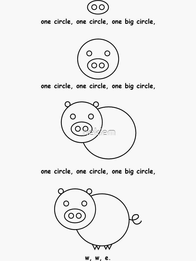 "One Circle Pig Song" Sticker for Sale by nekiem | Redbubble