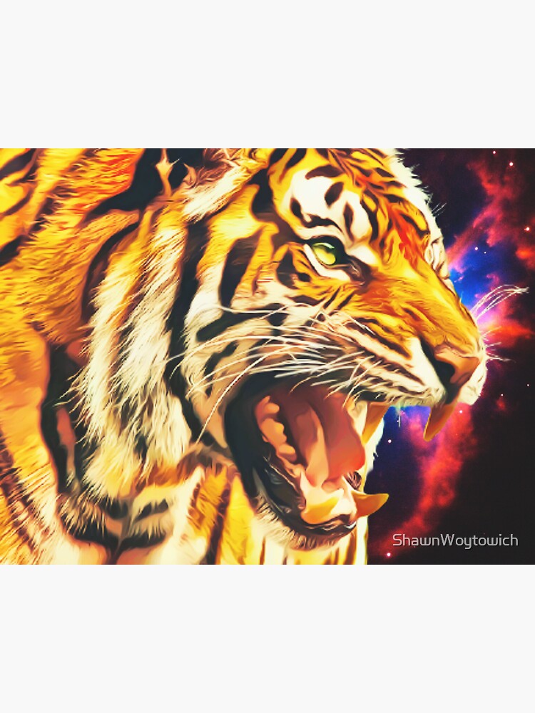 "Space Tiger" Sticker for Sale by ShawnWoytowich | Redbubble