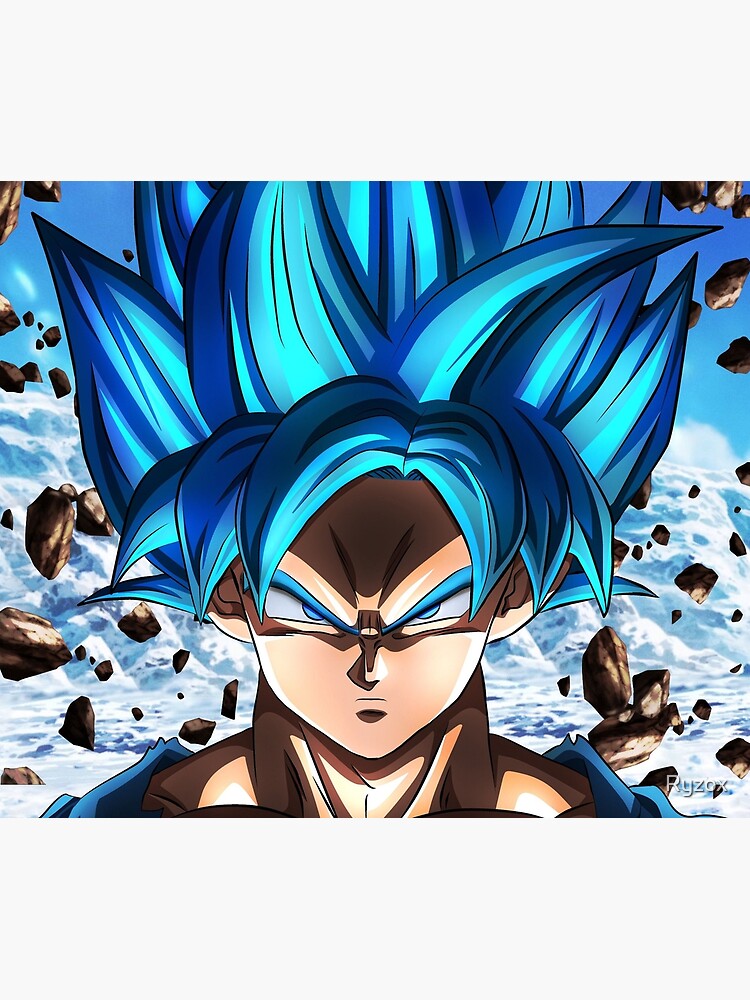 "Goku Blue Hair Saiyan" Poster for Sale by Ryzox | Redbubble