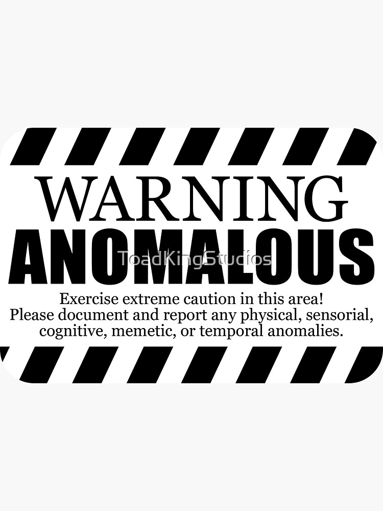 "Warning Anomalous Black on White version 01" Sticker for Sale by ...