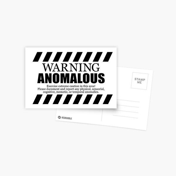 "Warning Anomalous Black on White version 01" Postcard for Sale by ...