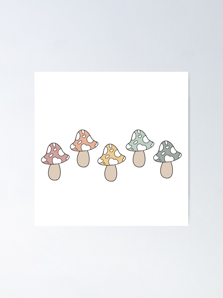 "rainbow earth tone mushrooms pack" Poster for Sale by samar-n | Redbubble