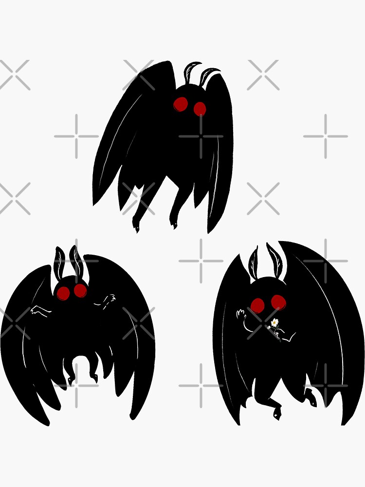 "Trio of Friendly Mothmen - Cute Mothman" Sticker for Sale by ...