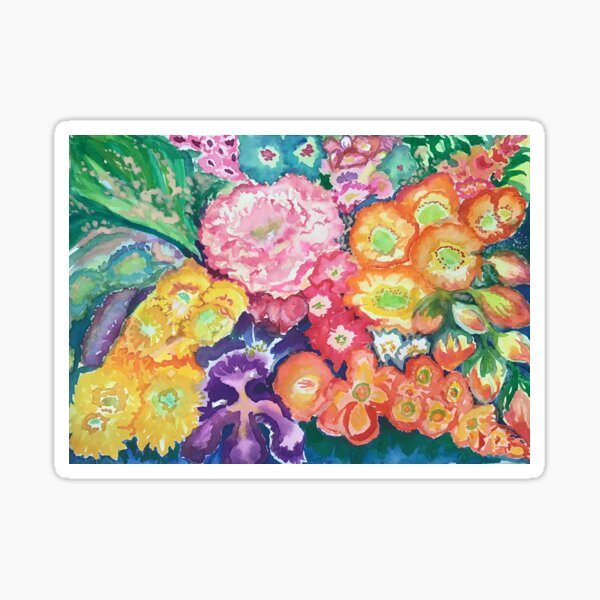 "Exuberant Flowers" Sticker by Bergamot-House | Redbubble