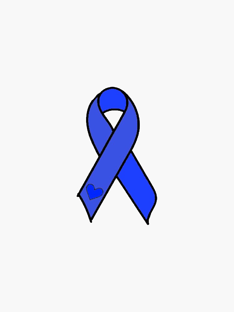 "Dark Blue Awareness Ribbon" Sticker by jordanfishman23 | Redbubble