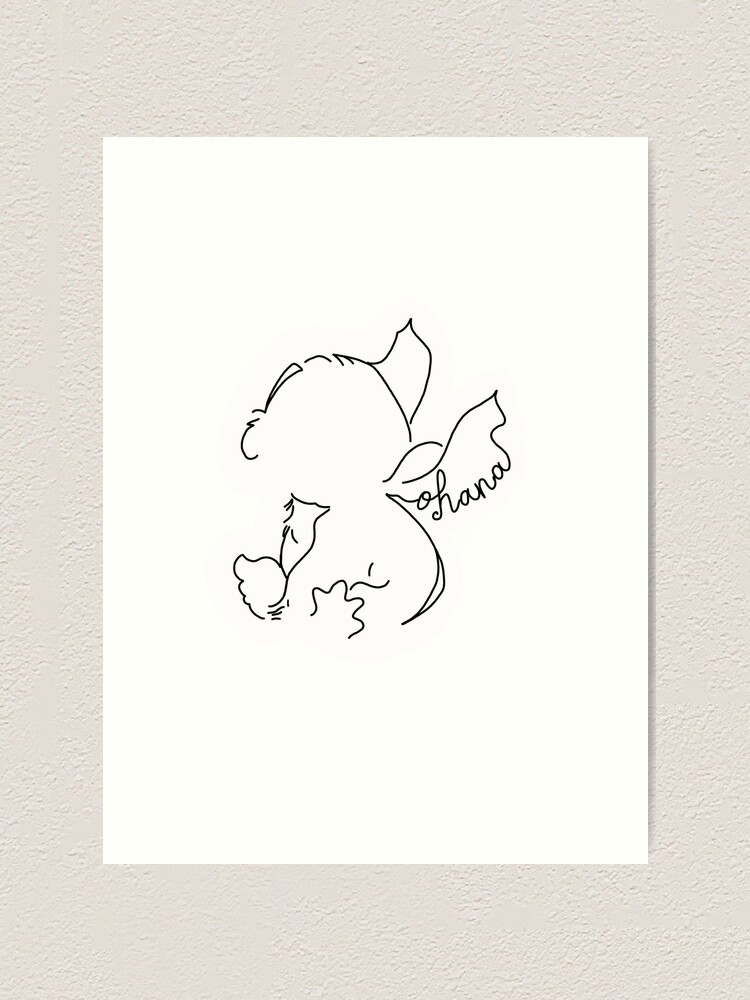 "Stitch/Ohana Line Art" Art Print by AliMac2468 | Redbubble