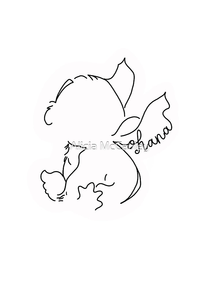 "Stitch/Ohana Line Art" Art Print by AliMac2468 | Redbubble