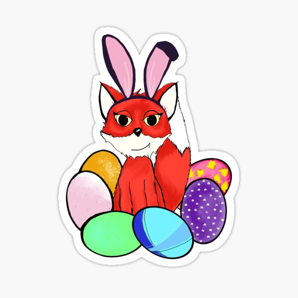"Easter Bunny Fox" Sticker for Sale by FoxOnTheBox | Redbubble