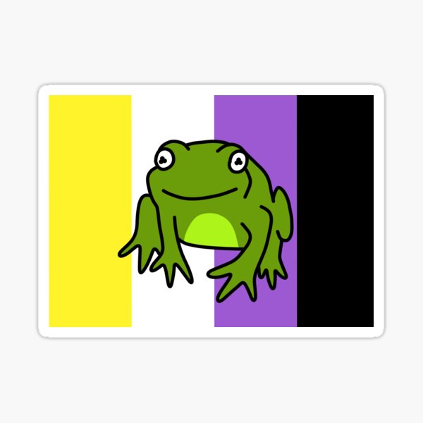 "Nonbinary Pride Frog" Sticker for Sale by littol-creacher | Redbubble