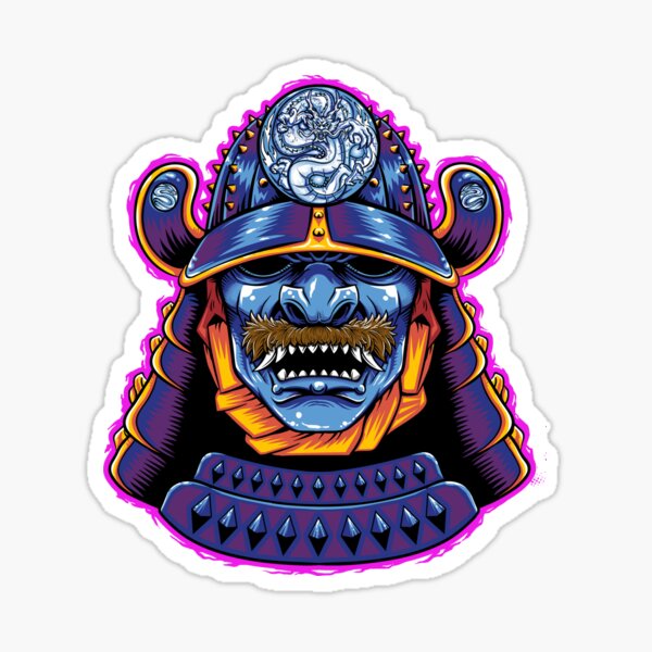 "Blue Dragon Samurai (Sticker)" Sticker for Sale by andresMvalle ...