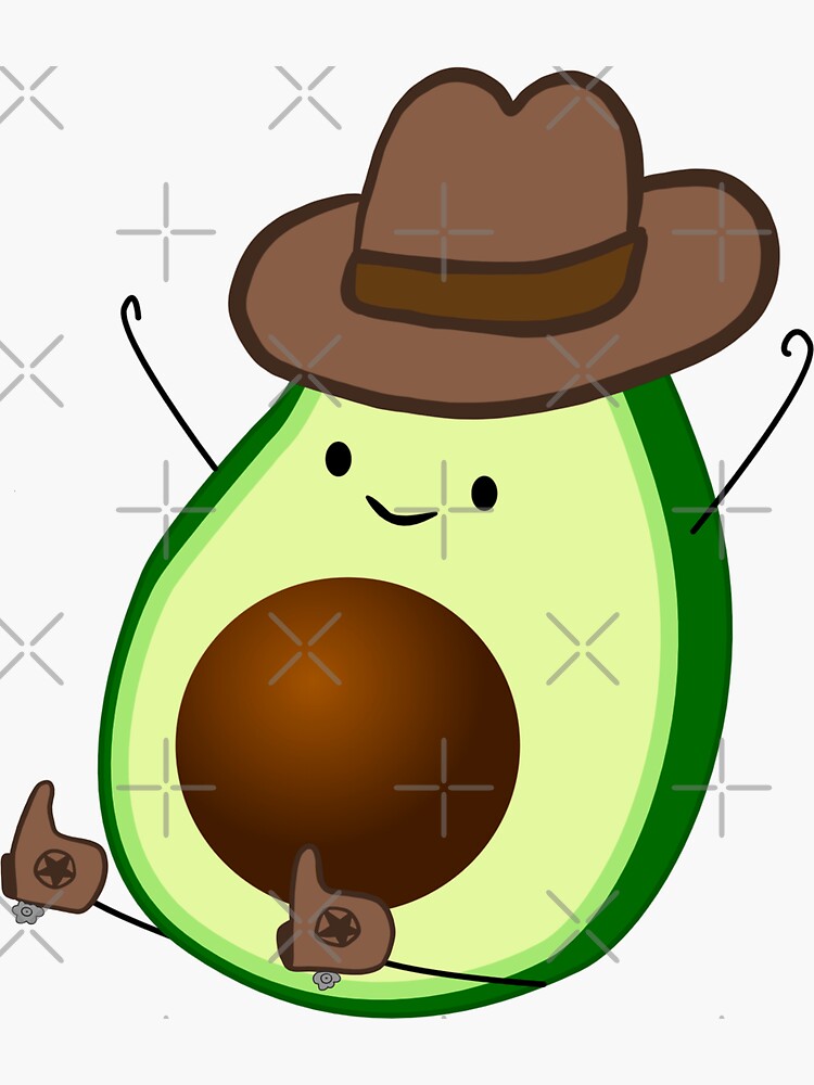 "Cowboy Avocado" Sticker for Sale by brytieboo | Redbubble