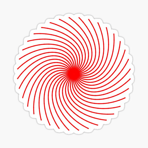 "Sunflower Spiral Clockwise/Anti-clockwise Red/White/Black" Sticker for ...