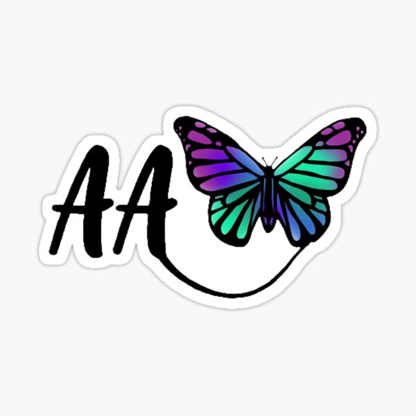 "Custom AA Initial Sticker" Sticker for Sale by nkstickers | Redbubble