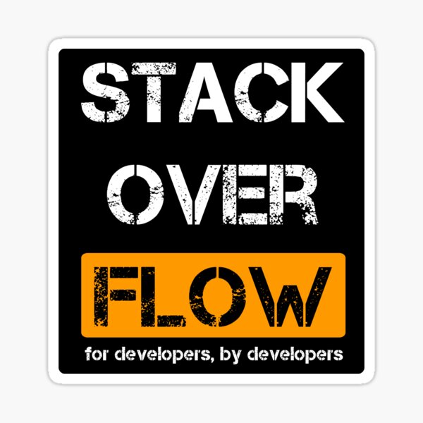 "Stack Overflow Font Original 1 " Sticker by HumanSyntax | Redbubble