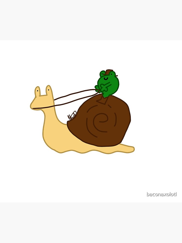 "cowboy frog riding snail (coloured line art)" Art Print by ...