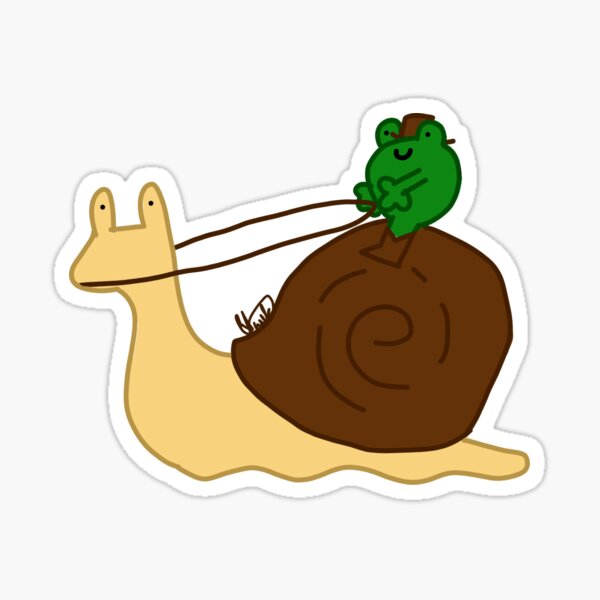 "cowboy frog riding snail (coloured line art)" Sticker for Sale by ...