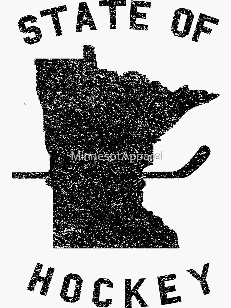 "Minnesota State of Hockey" Sticker for Sale by MinnesotApparel | Redbubble