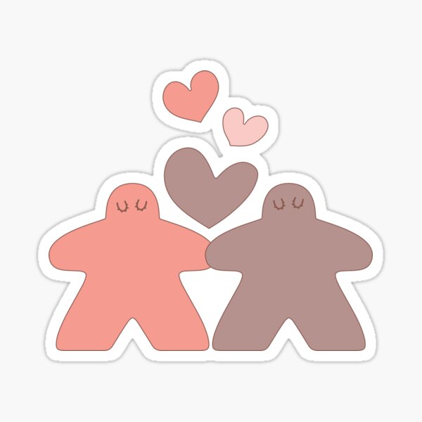 "Meeple Couple in Love - Perfect for the Board Game Couple" Sticker for ...
