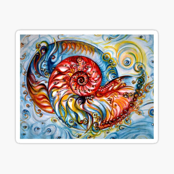 "Nautilus Shell - Ocean" Sticker for Sale by hlmalik | Redbubble