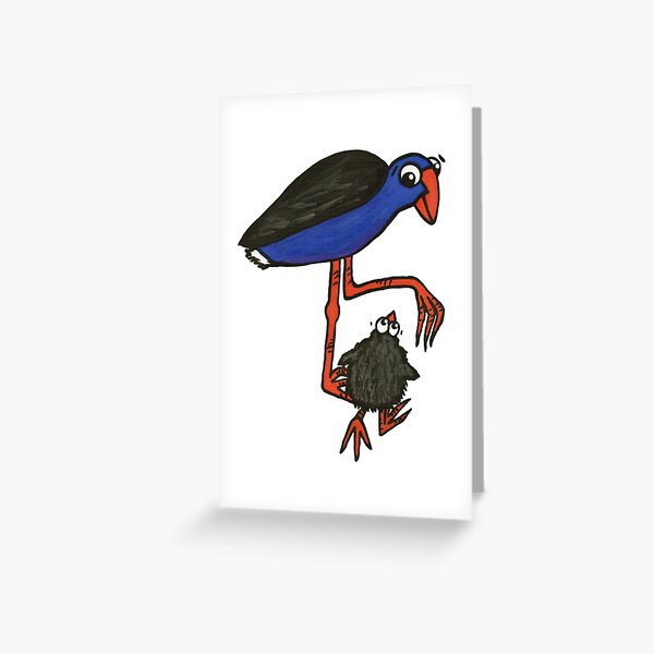 "Cute NZ Pukeko - clock ft. Te Reo Maori numbers" Greeting Card for ...