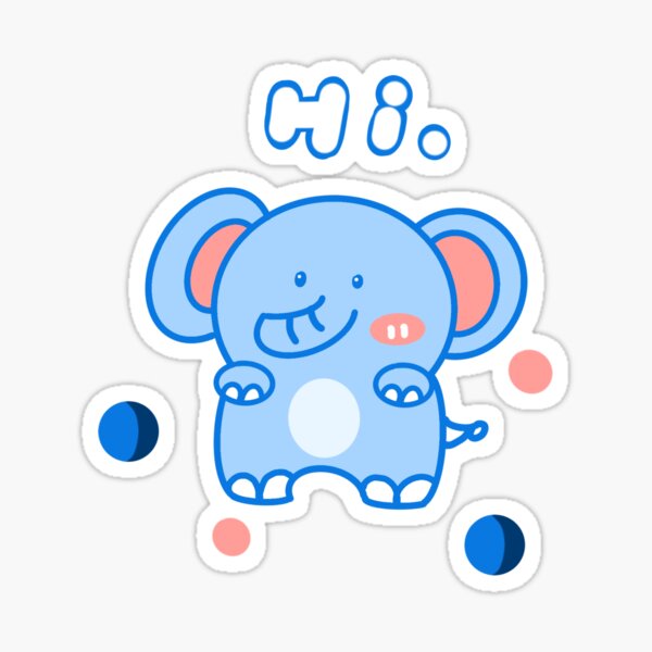 "Blue Elephant" Sticker by noellefae | Redbubble