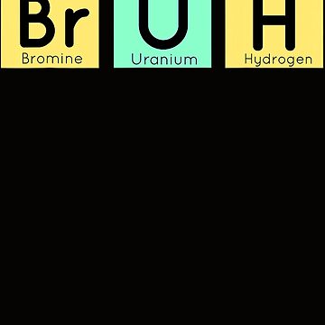 "Bruh Funny Chemistry Gift Meme Periodic Table Meme Elements" Journal ...