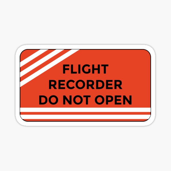 "Flight Recorder Pilot Stuff" Sticker for Sale by ThreeCrowns | Redbubble