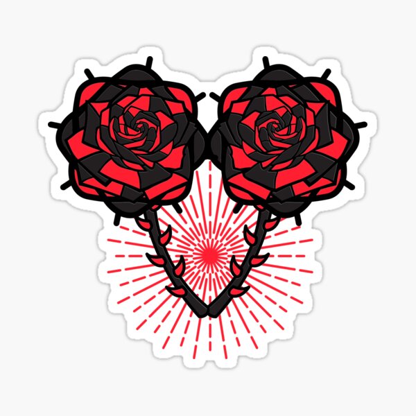 "Black and Red Roses" Sticker for Sale by RedsStickerShop | Redbubble
